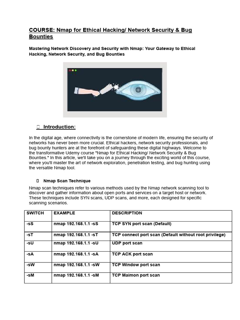 Snapshot of Nmap Scan Technique | PDF | Transmission Control Protocol ...