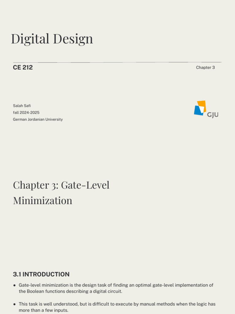 CE212-Chapter3 | PDF | Logic Gate | Boolean Algebra
