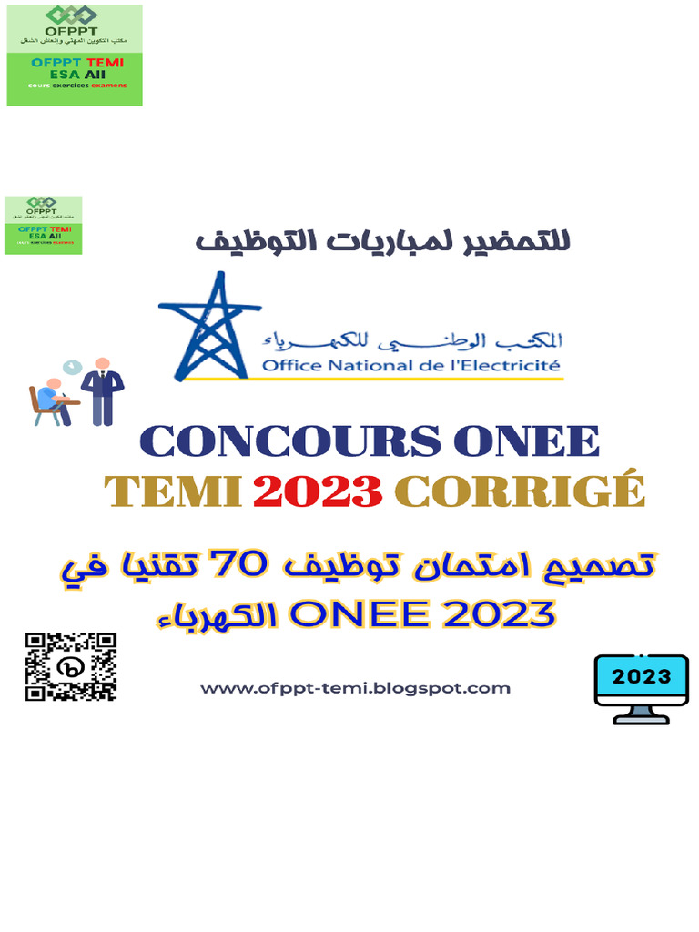Correcrion Concours Onee Temi 2023 | PDF