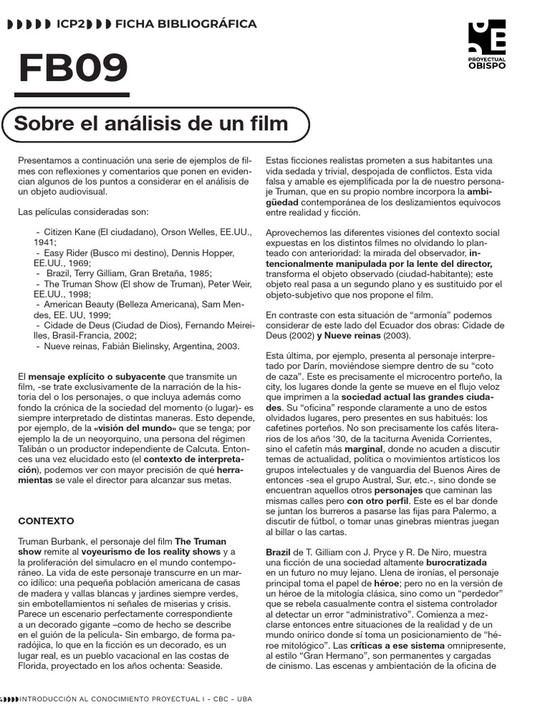 03b FB09 Sobre El Analisis de Un Film | PDF