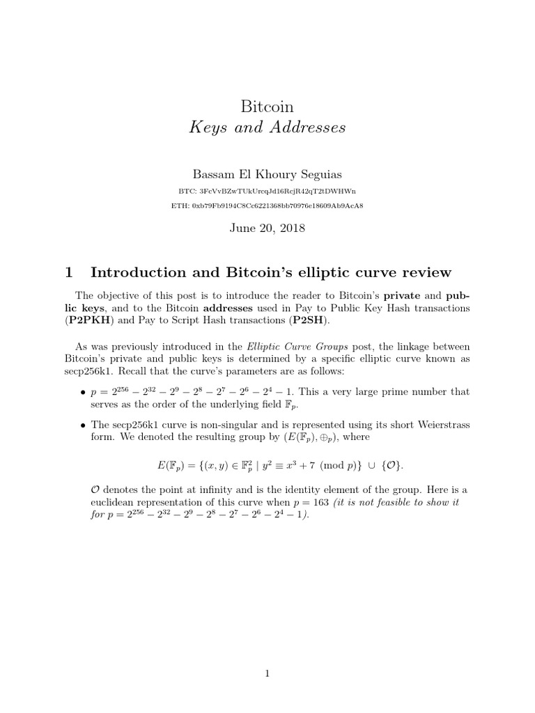 Bitcoin Keys and Addresses-1 | PDF | Mathematics | Arithmetic