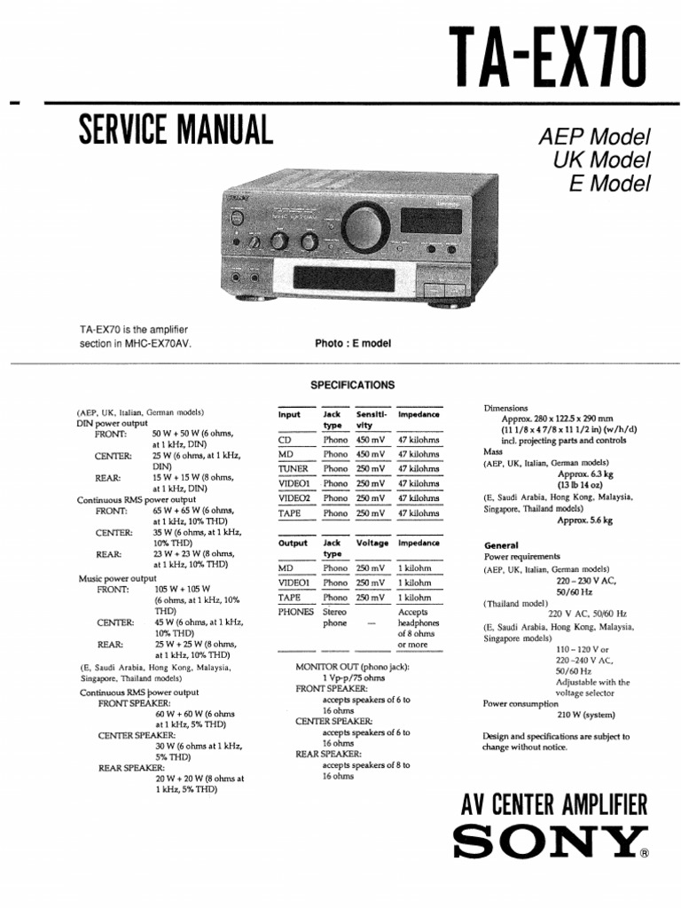 sony_ta_ex70_mhc_ex70av_sm | PDF