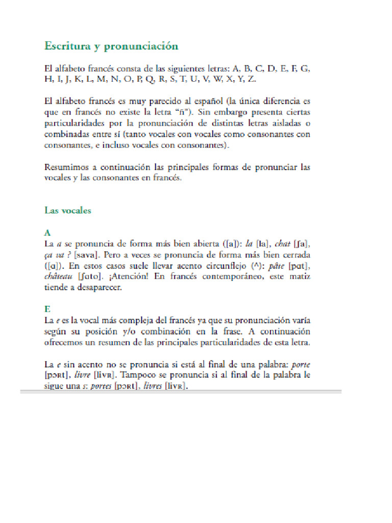 ESCRITURA Y PRONUNCIACION | PDF
