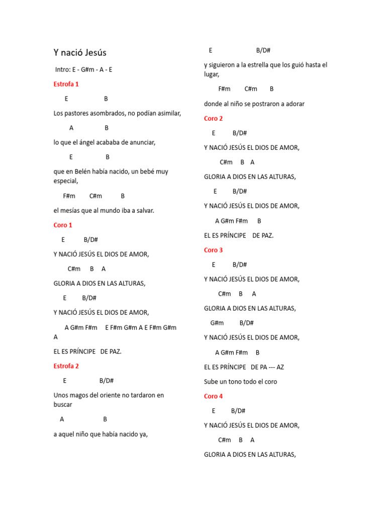 Nació Jesús, Príncipe de Paz | PDF