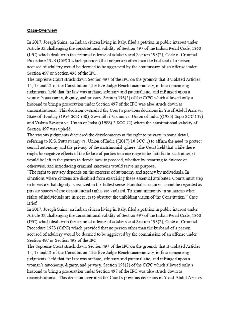 Overview-Case Brief | PDF | Justice | Crime & Violence