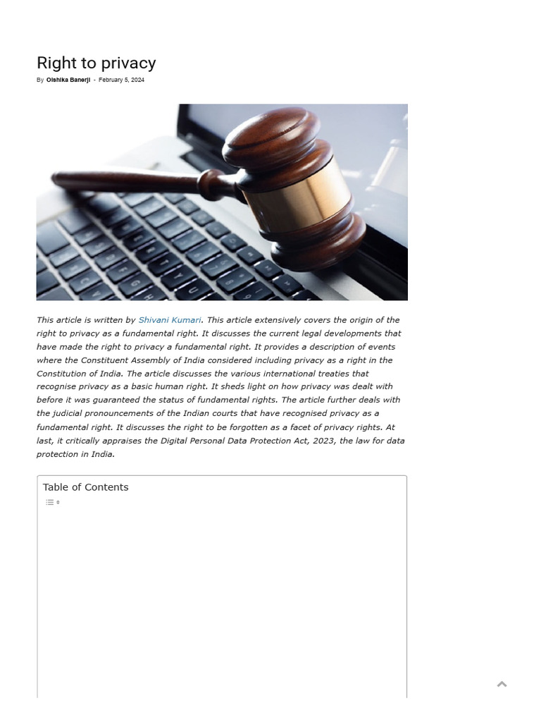 Impact of Privacy Laws in India | PDF | Privacy | Right To Privacy