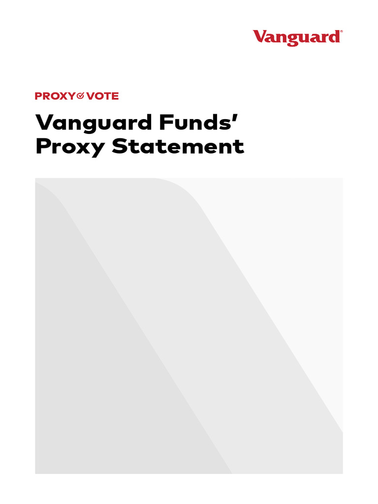 Vanguard Proxy Statement | PDF | Board Of Directors | Proxy Voting