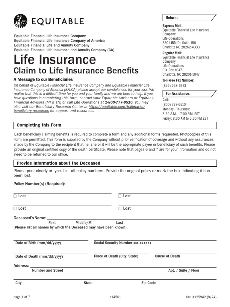 Claim To Life Insurance Benefits | PDF | Fraud | Income Tax In The ...