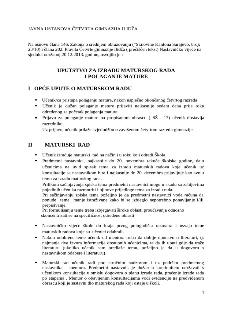 Upustvo-za-izradu-maturskog-rada | PDF