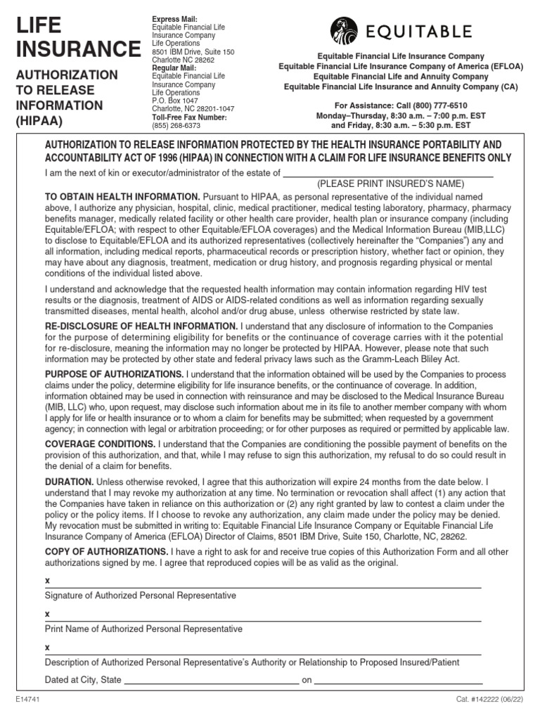 AUTHORIZATION | PDF | Health Insurance Portability And Accountability ...