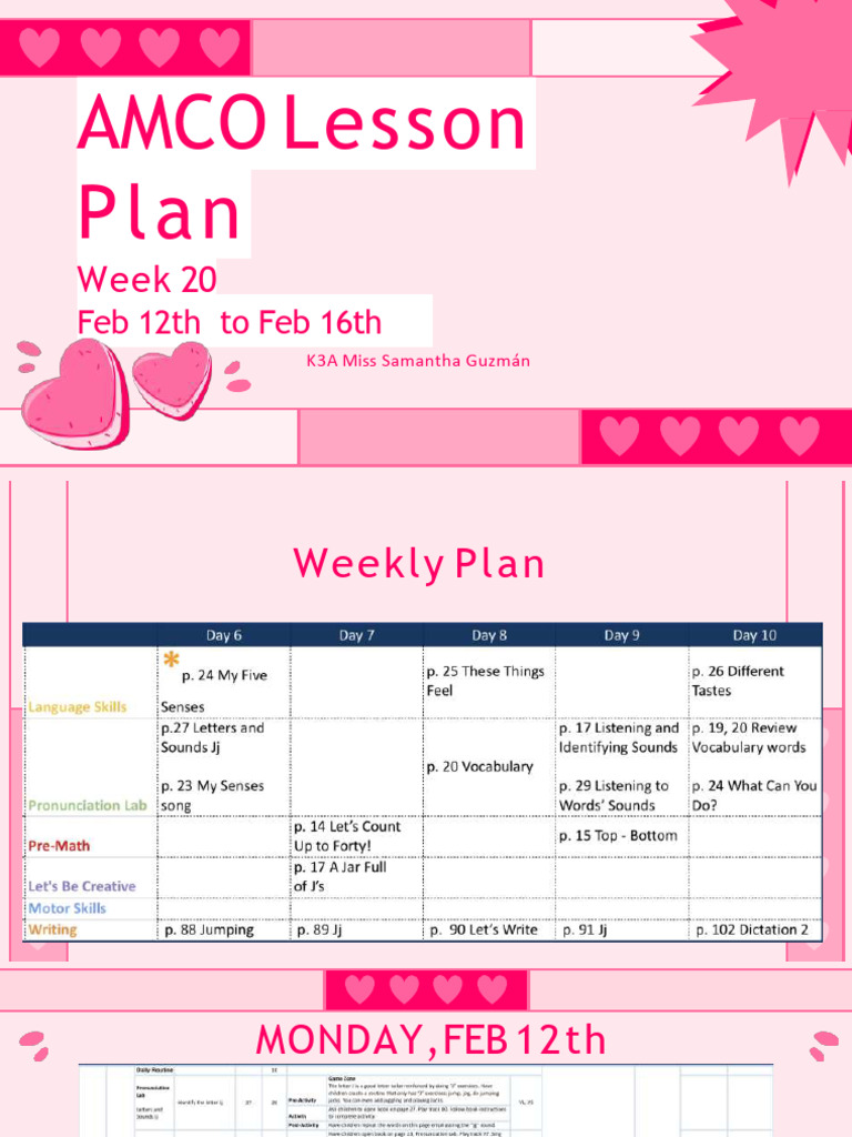 K3A Lesson Plan Feb 12th-16th. | PDF