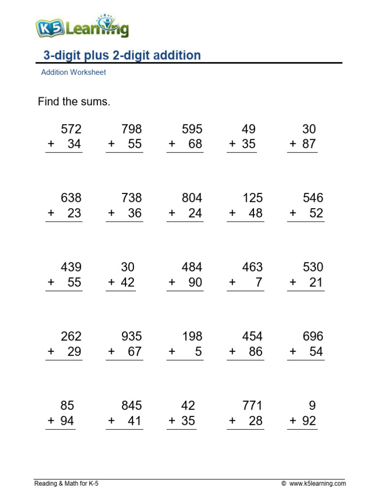 Addition Vertical 3x2 A | PDF