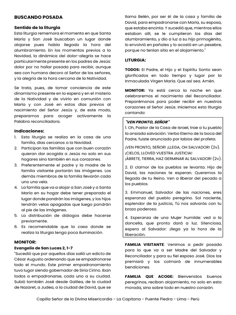 Buscando Posada | PDF | María, madre de Jesús | Natividad De Jesus