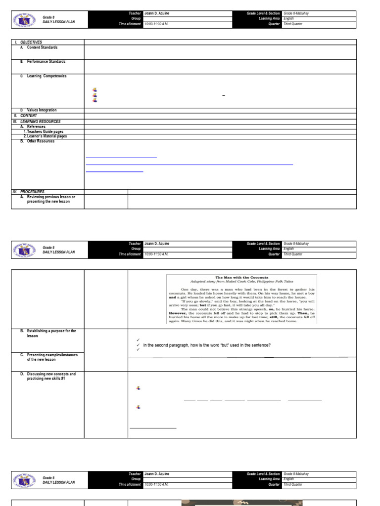 Detailed Lesson Plan (Cohesive Devices) | PDF | Learning | Butterfly