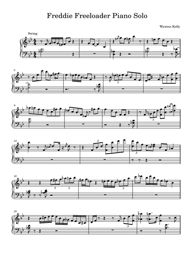 Freddie Freeloader Solo | PDF | Jazz | American Jazz Musicians