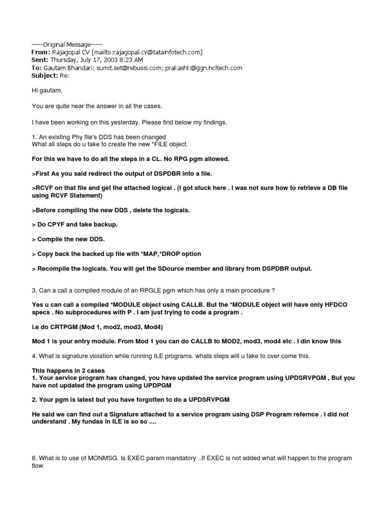 AS400 Iseries Questionnaire | PDF | File Format | Library (Computing)