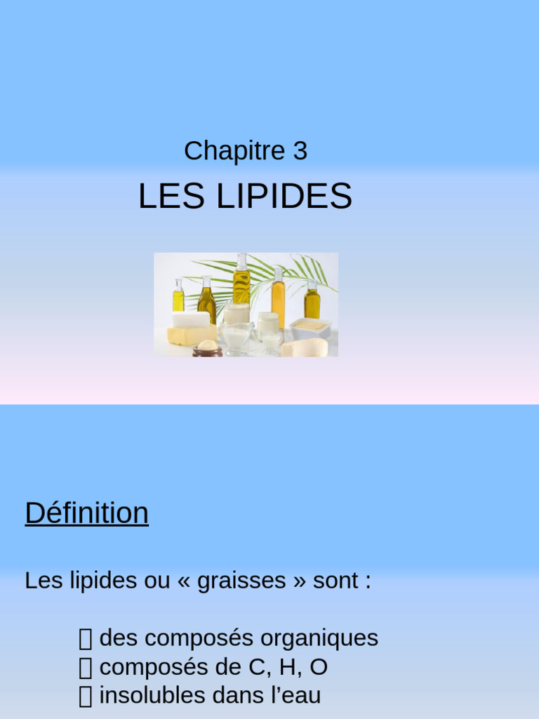 SEQUENCE II Les Lipides 22 (1) | PDF | Lipide | Acide gras