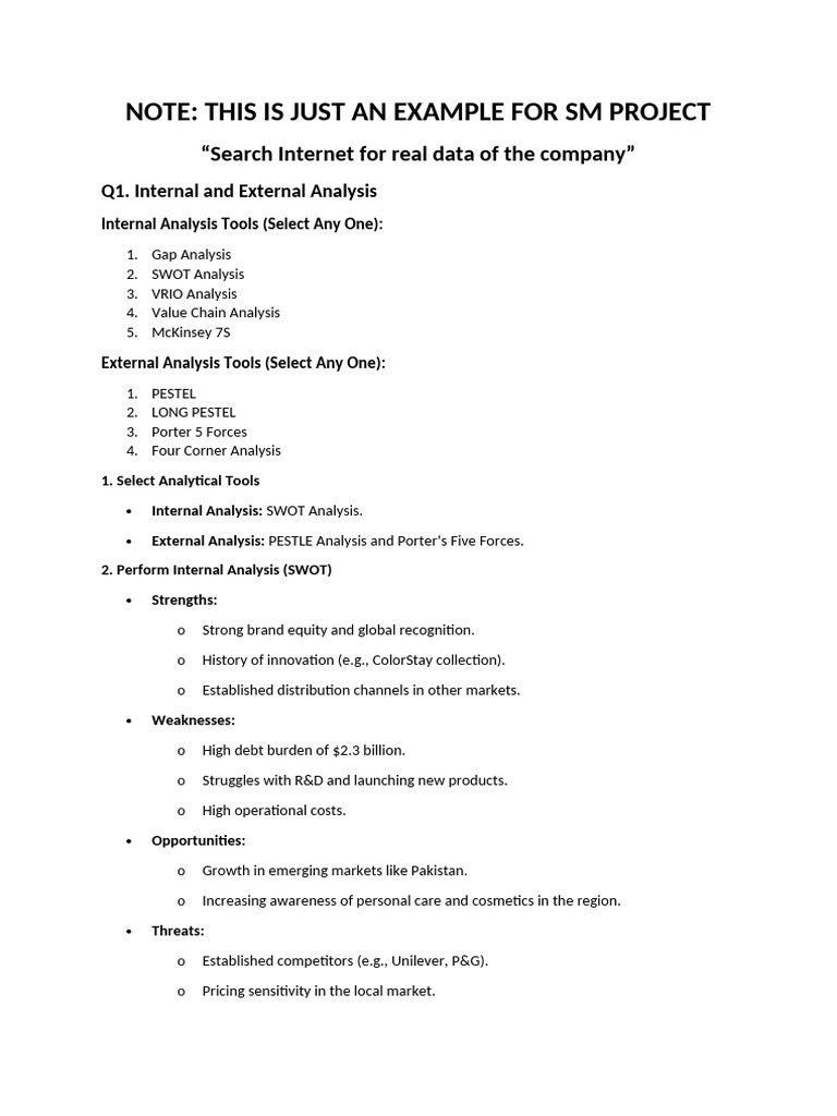 Sm Project Example-1 | PDF | Swot Analysis | Brand
