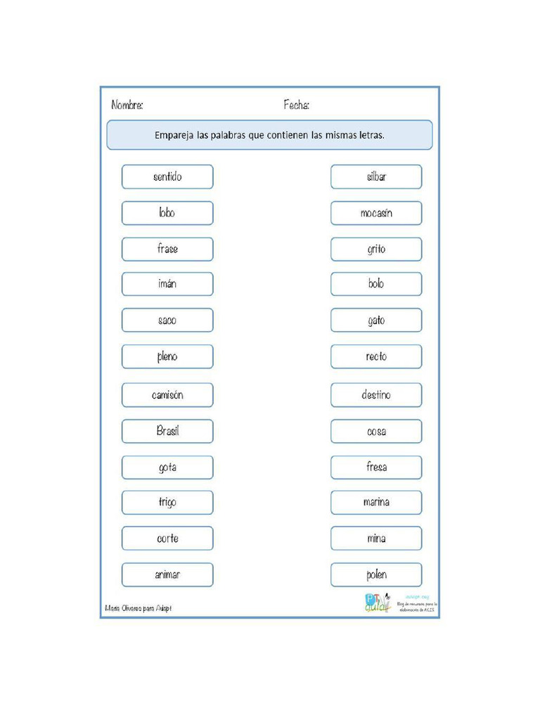 Anagrama de Palabras | PDF