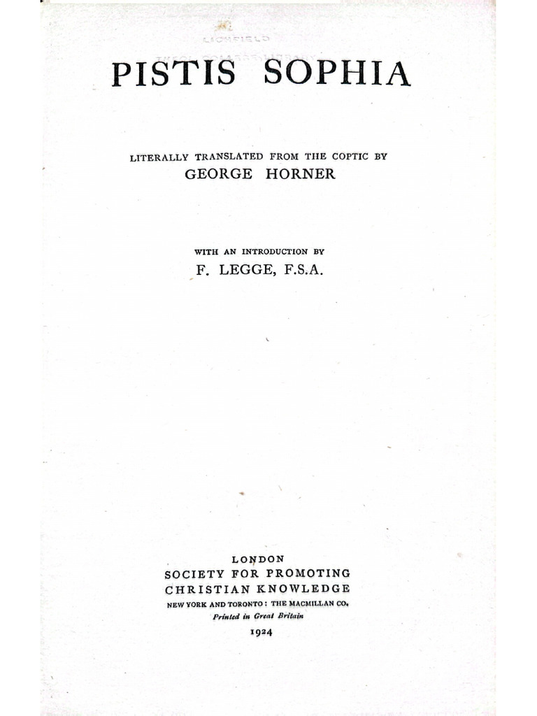 Pistis Sophia | PDF