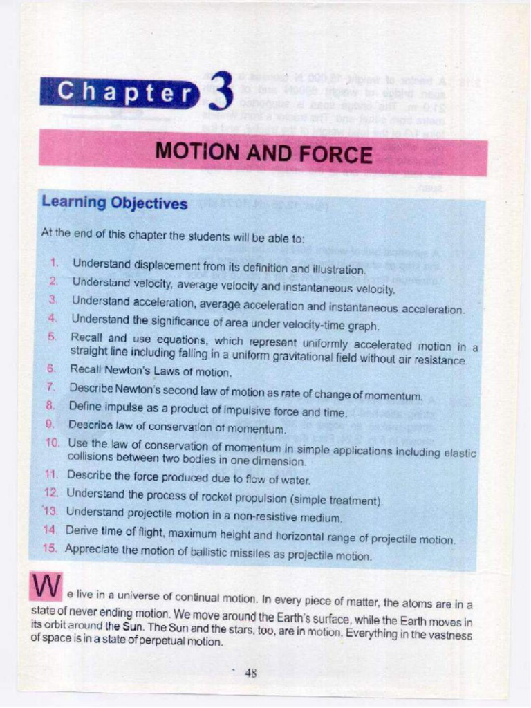 11th Physics Book PTB Ch3 | PDF