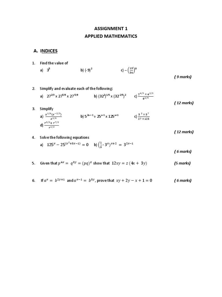 Assignment 1 (Indices) | PDF