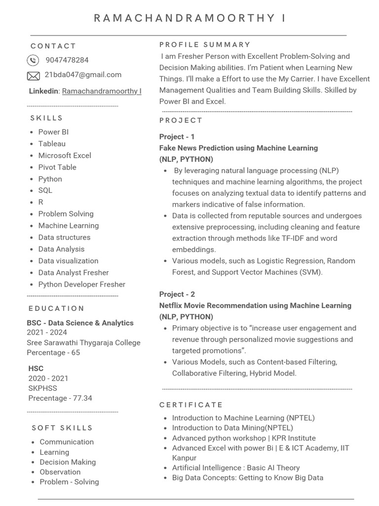 Rama Resume (1) | PDF | Machine Learning | Artificial Intelligence