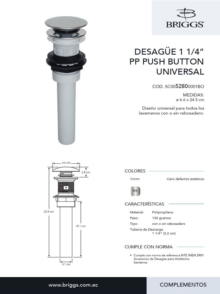 Desague_114_PP_push_button_universal | PDF
