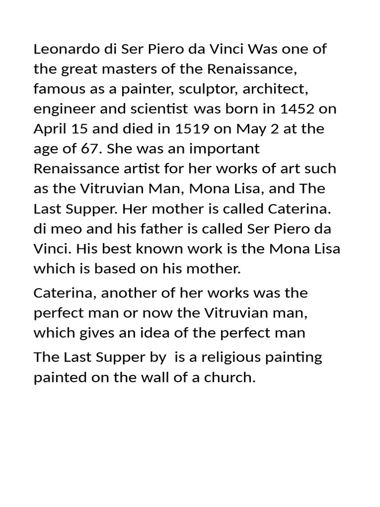 Leonardo da Vinci: Genio del Renacimiento | PDF