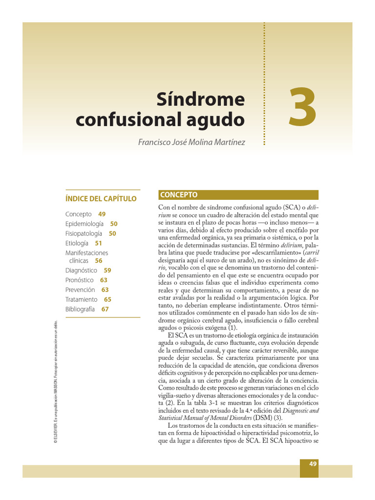 Síndrome Confusional Agudo: Definición y Causas | PDF | Demencia | Cerebro