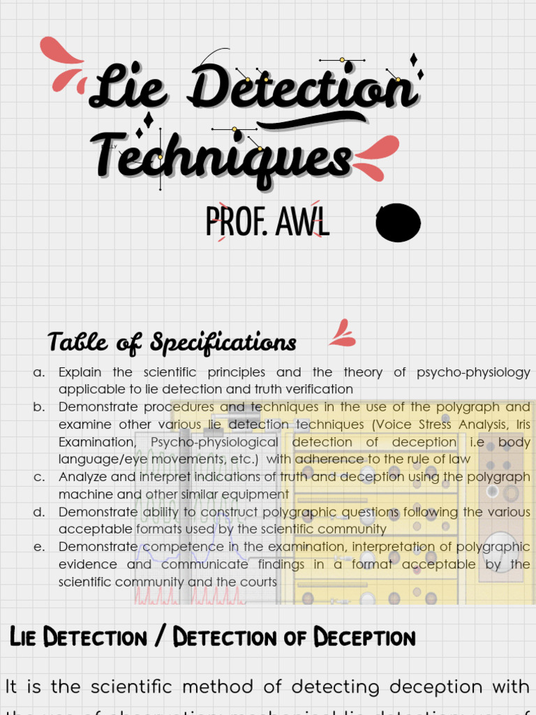 Lie Detection Techniques | PDF | Polygraph | Fight Or Flight Response