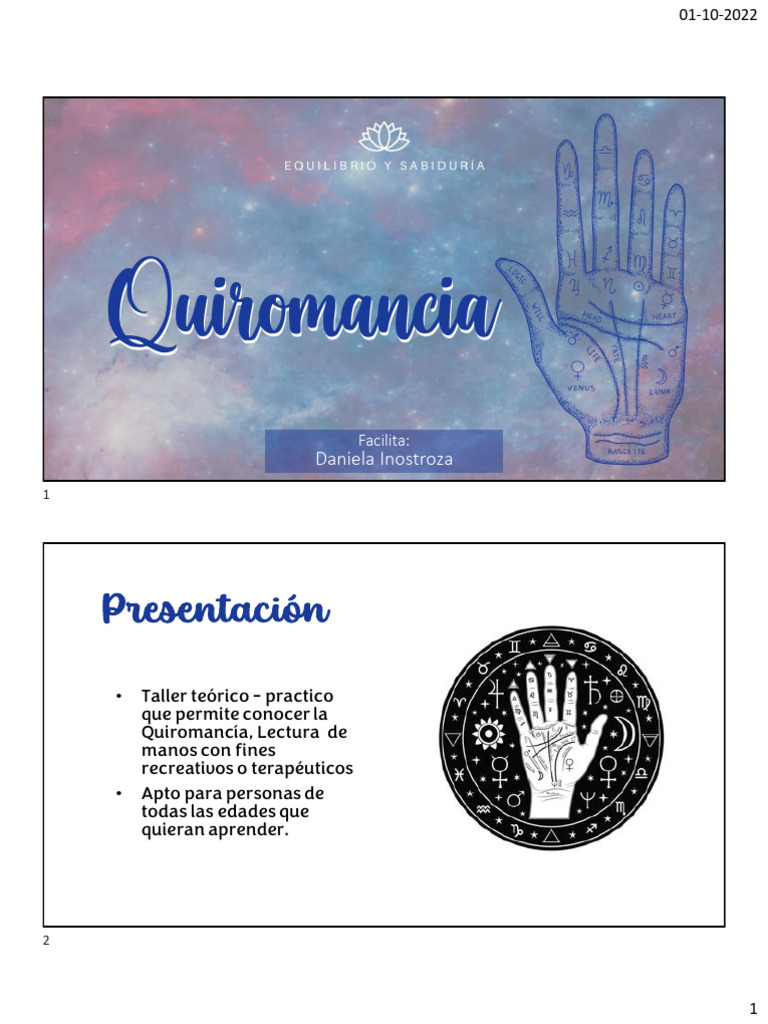 Taller de Quiromancia: Lectura de Manos | PDF