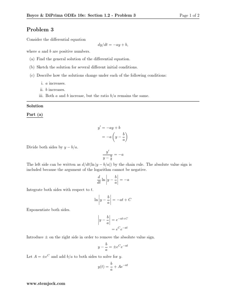 BoyceODEch1s2p03 | PDF | Applied Mathematics | Mathematical Objects