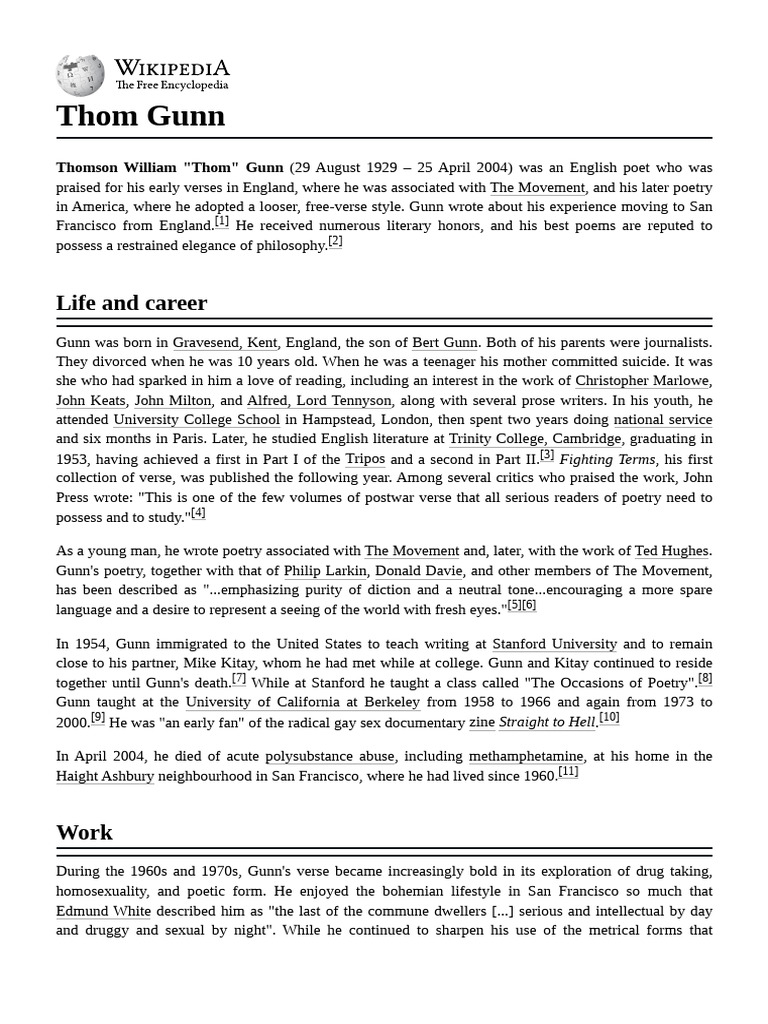 Thom_Gunn | PDF | Poetry