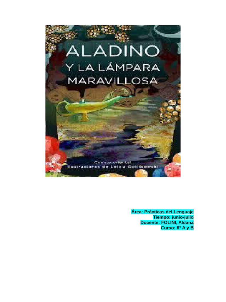 Aladino y La Lampara Maravillosa | PDF | Narración | Mil y una noches