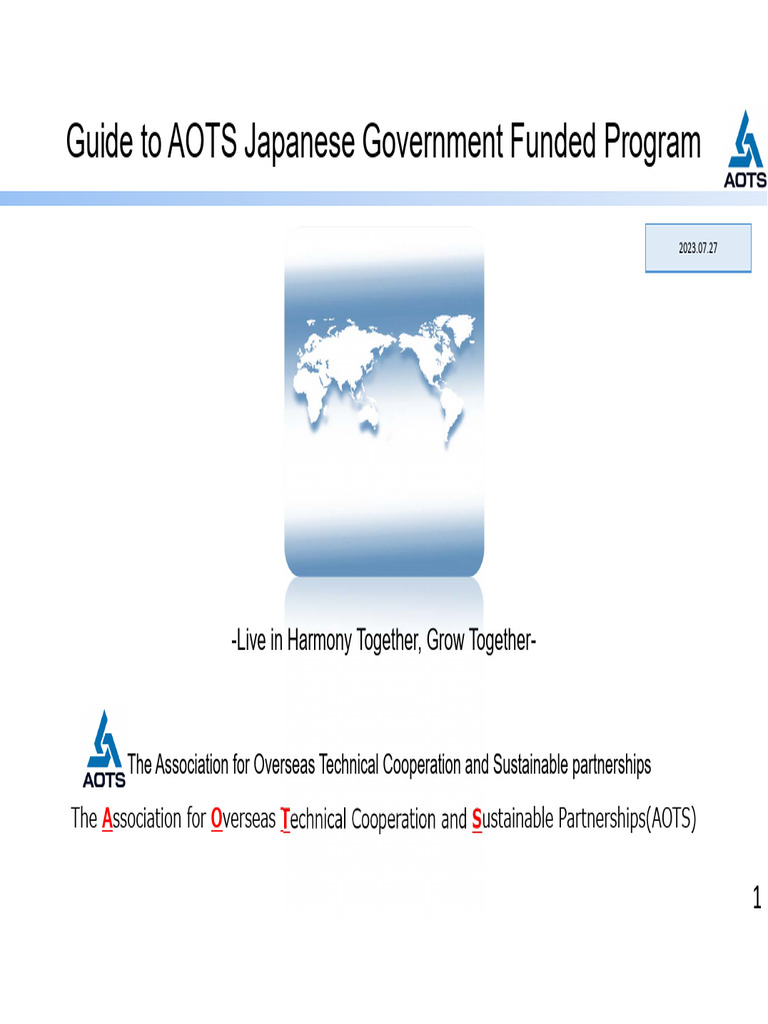 FY2023 Guide To AOTS Japanese Government Funded Program.20230727 | PDF ...