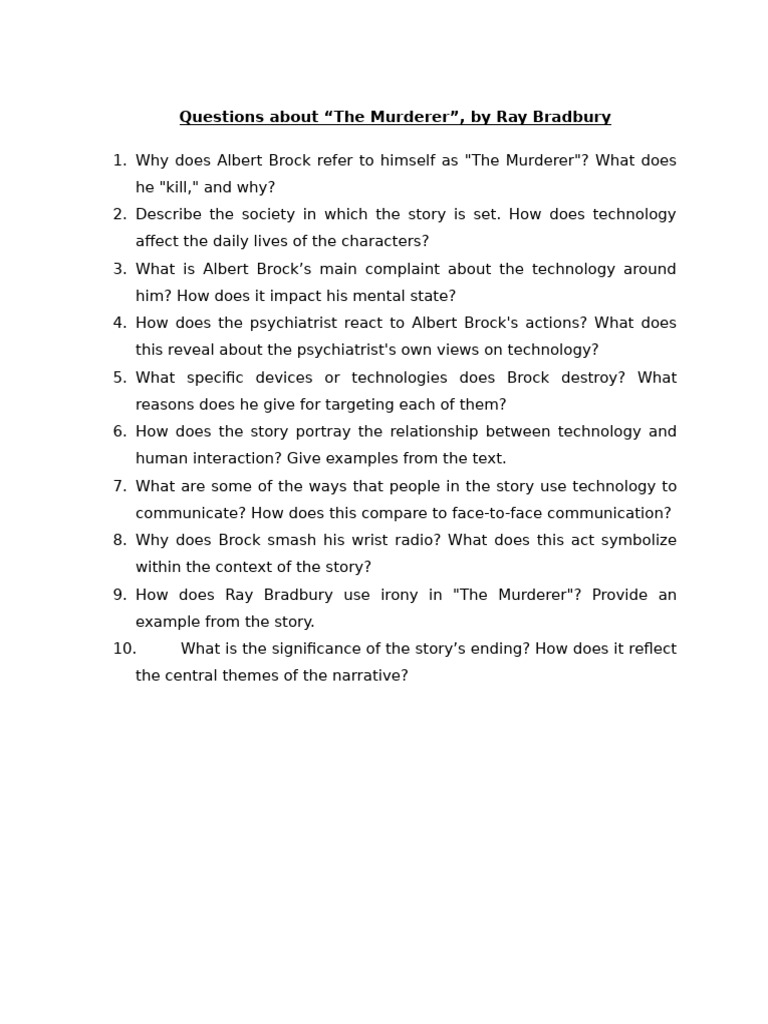 Questions About The Murderer | PDF