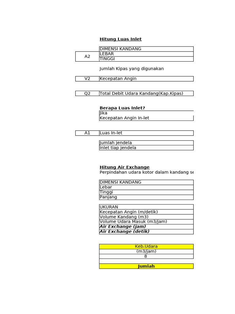 hitung inlet | PDF