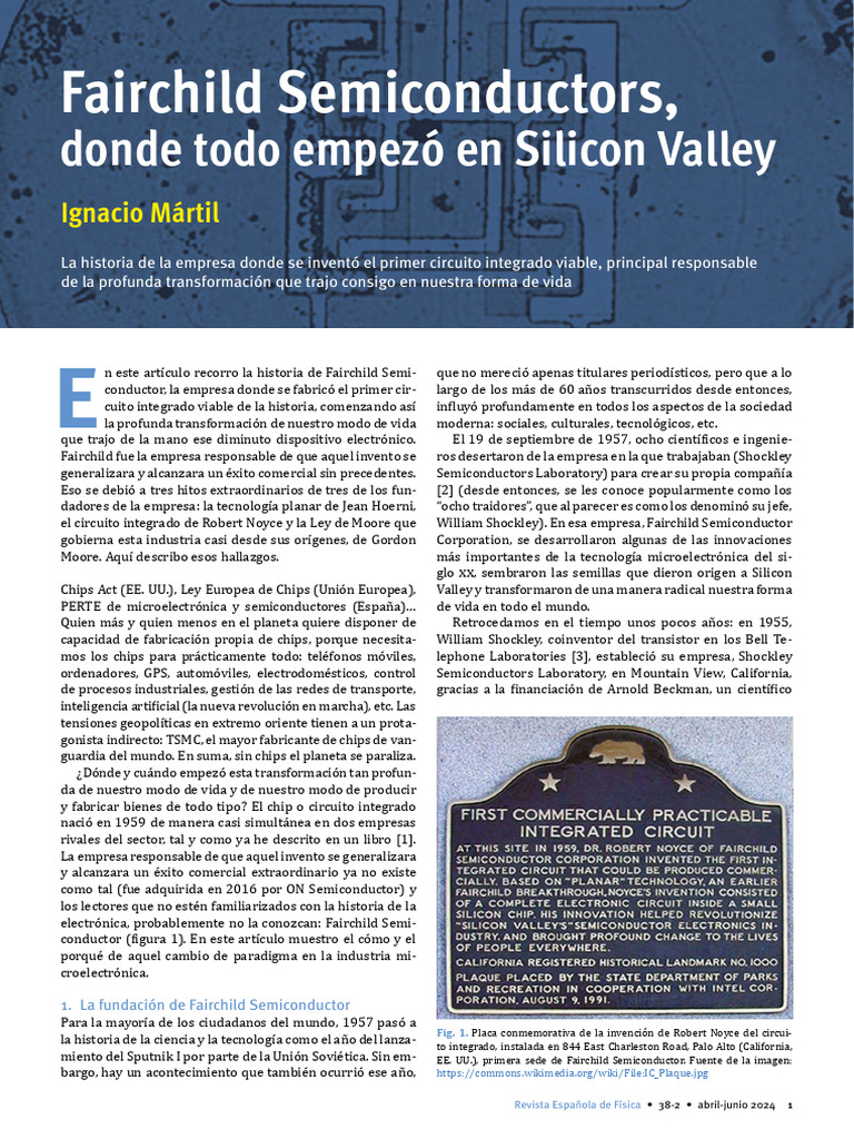 Historia de Fairchild Semiconductors 1727035696 | PDF | Circuito integrado | Transistor