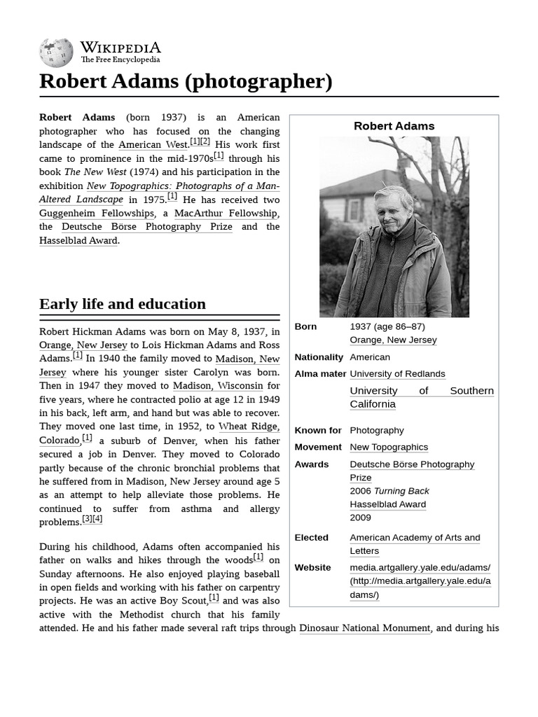 Robert Adams (Photographer) | PDF