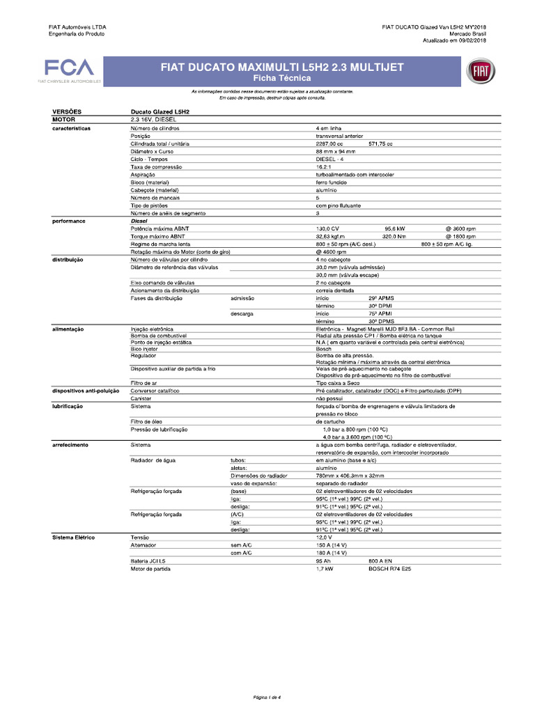 fFiat Ducato Cargo icha tecnica | PDF