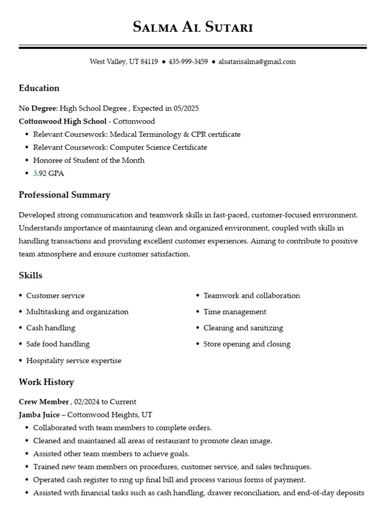 Salma Resume | PDF