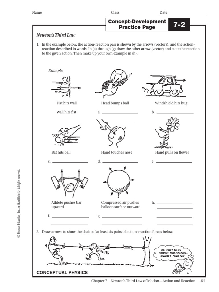 3rd Law Worksheet Hewitt | PDF | Force | Motion (Physics)