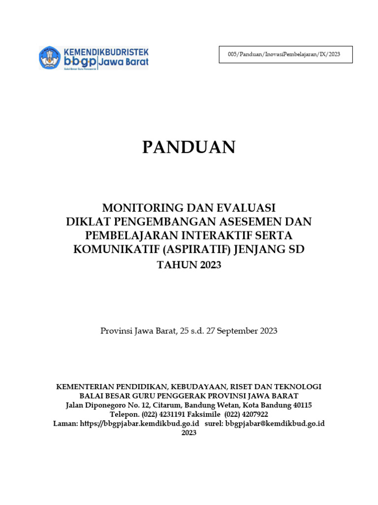 Panduan Monev Aspiratif | PDF