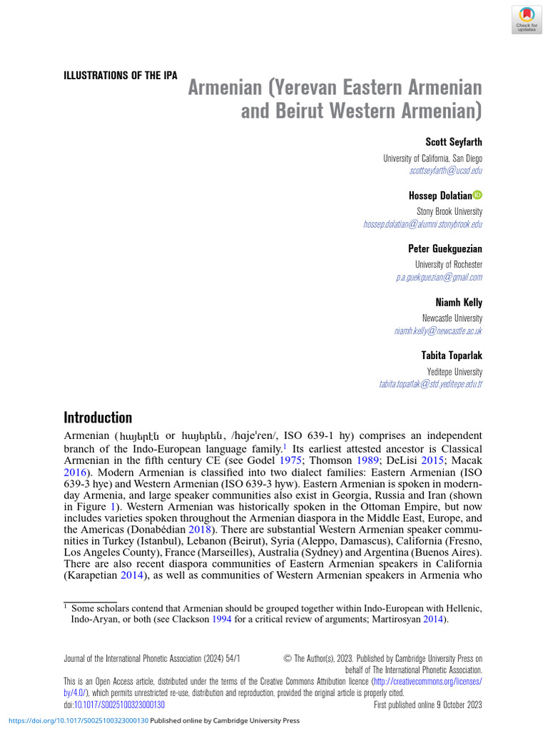 Armenian Yerevan Eastern Armenian and Beirut Western Armenian | PDF ...