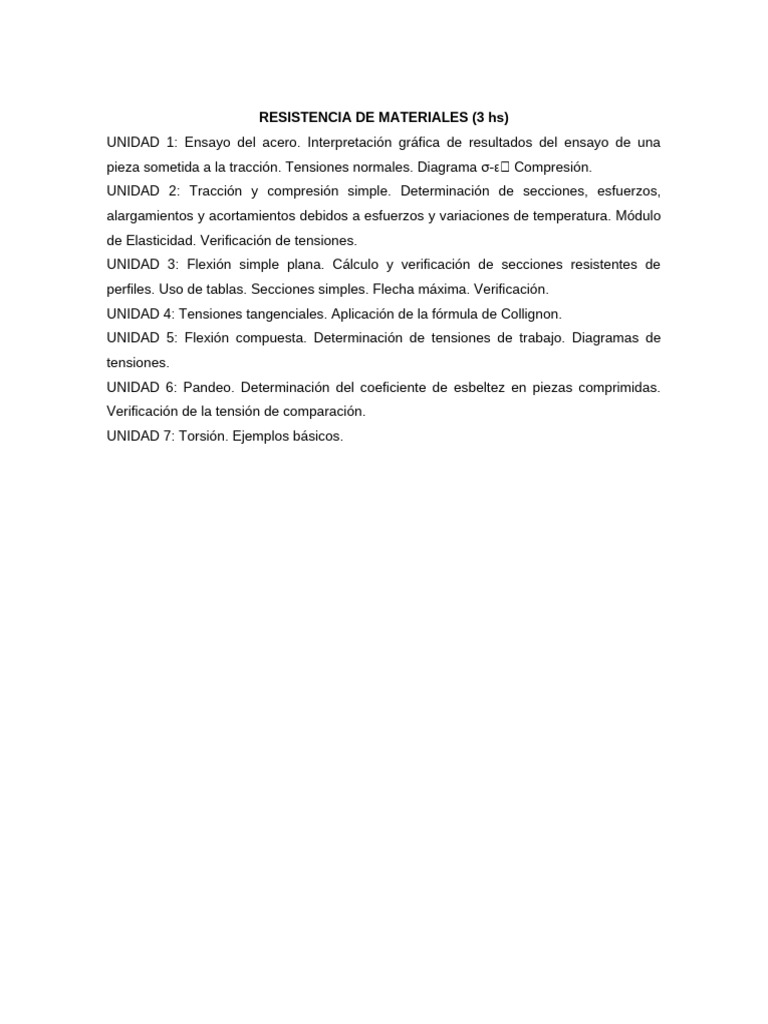Programa TT Resist. de Materiales | PDF