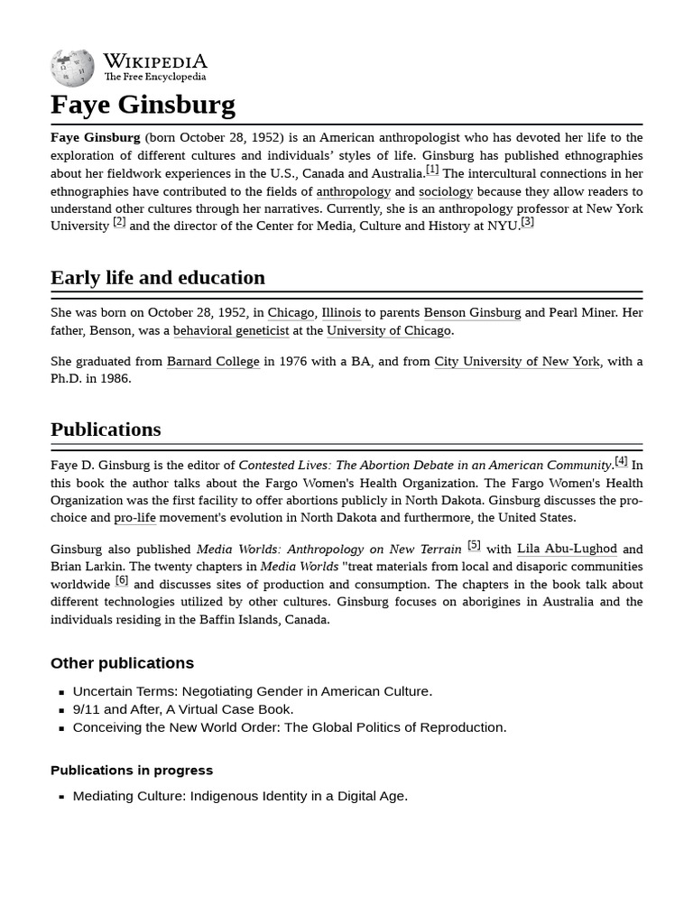 Faye_Ginsburg | PDF | Liberal Arts Education