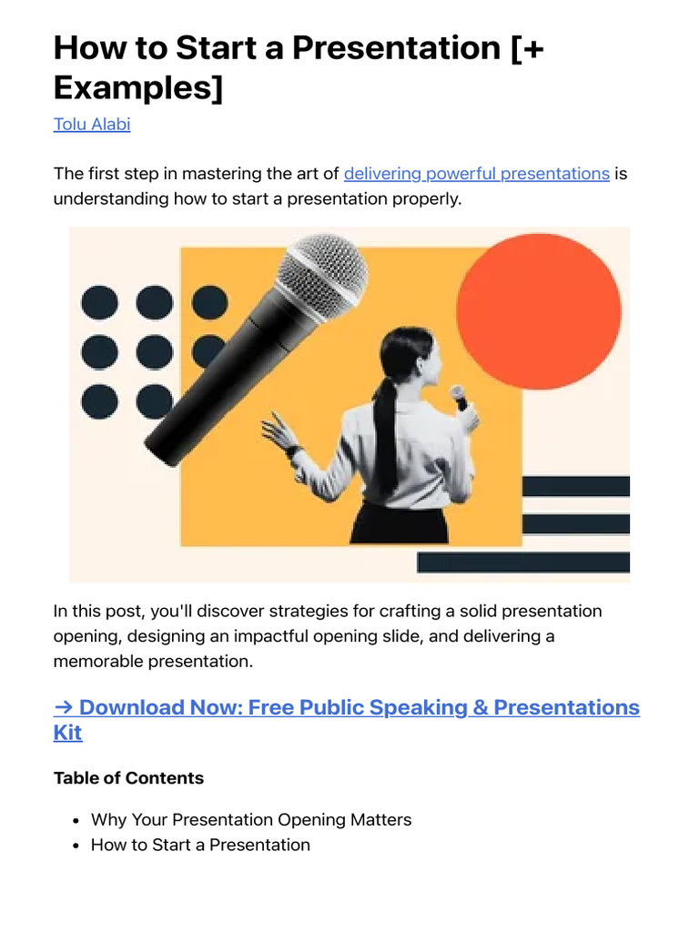 How To Start A Presentation Examples Pdf Credibility Cognition