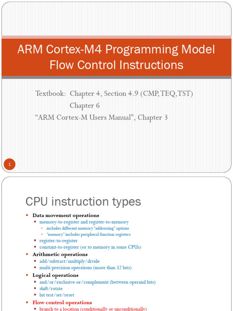 ARM Prog Model 5 Flowcontrol | PDF | Central Processing Unit | Computer ...