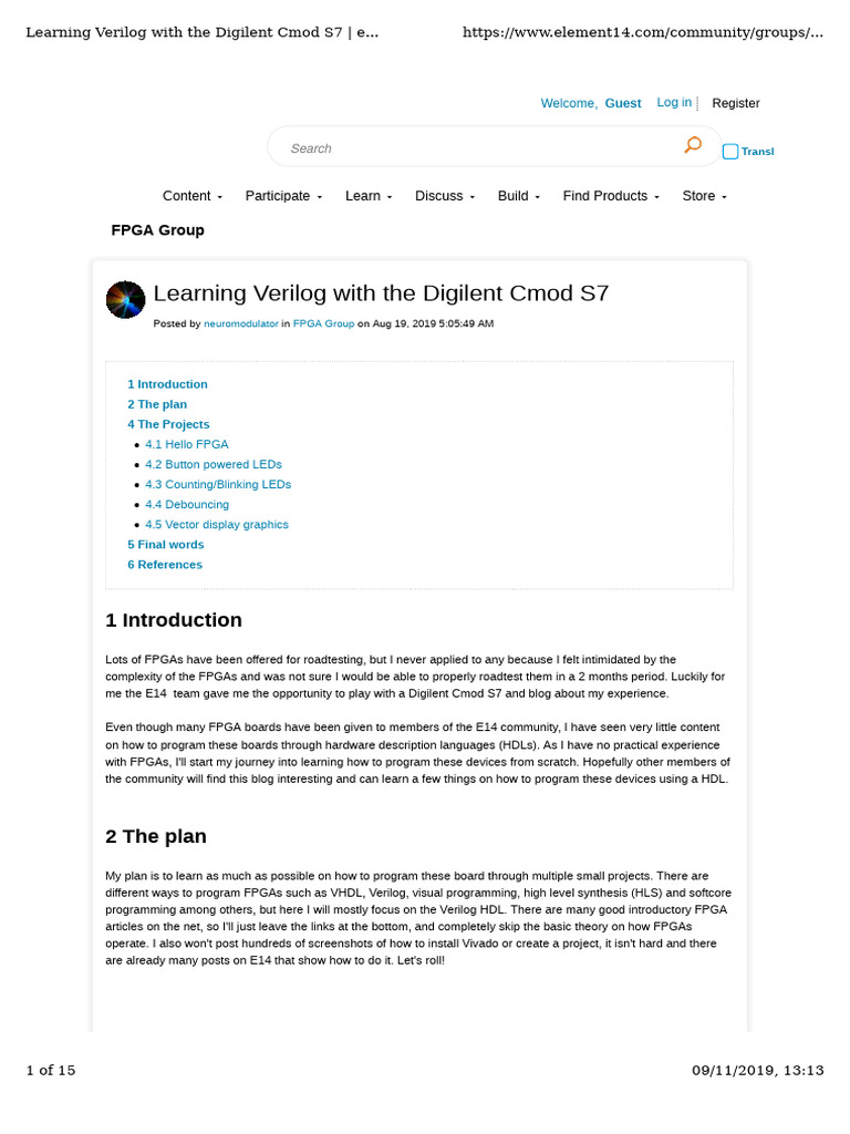 cmod-s7-verilog-examples | PDF | Field Programmable Gate Array | Hardware Description Language